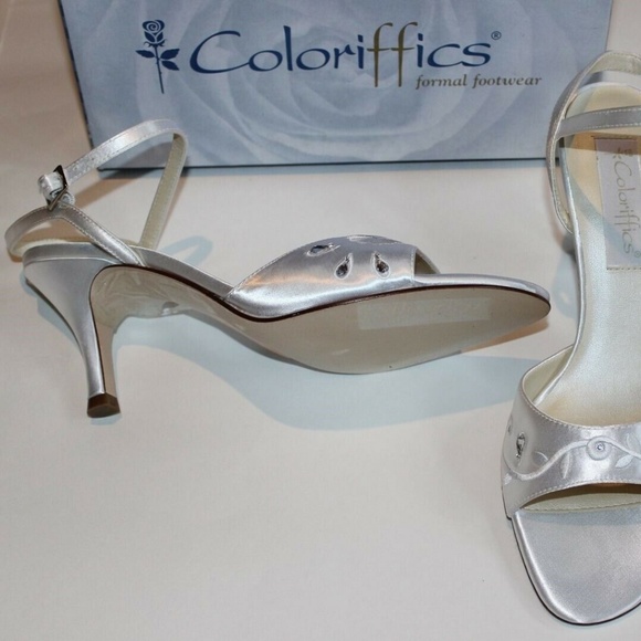 Coloriffics | Shoes | New Coloriffics Dyeable White Satin Heels Shoes ...